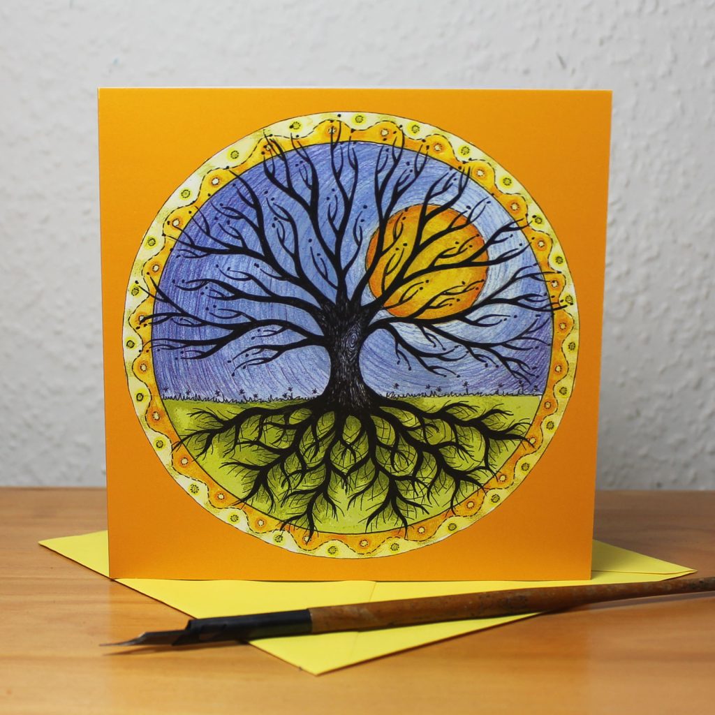 Tree of Life Blank Square Greetings Card
