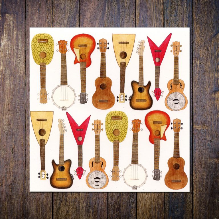 Ukuleles Greetings Card – Rie Designed