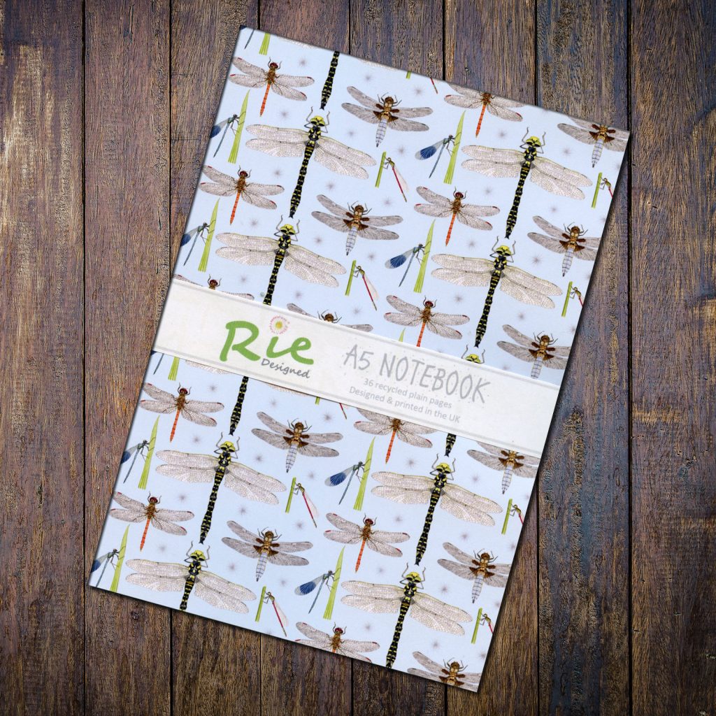Dragonflies A5 Plain Paper Recycled Notebook