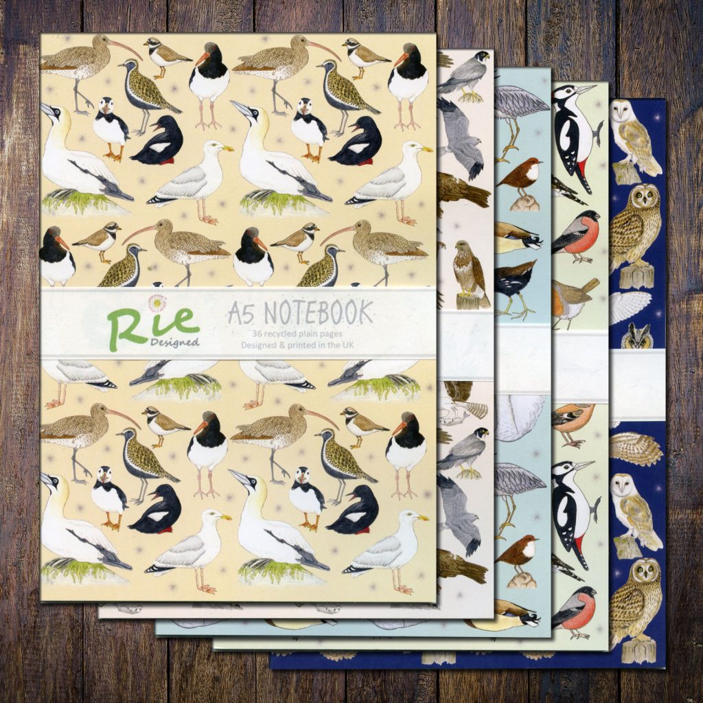 Birds of Prey A5 Plain Paper Recycled Notebook – Rie Designed