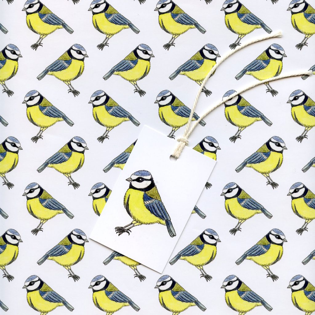 British Garden Birds Gift Wrap, Bird Quality Wrapping Paper with gift tags