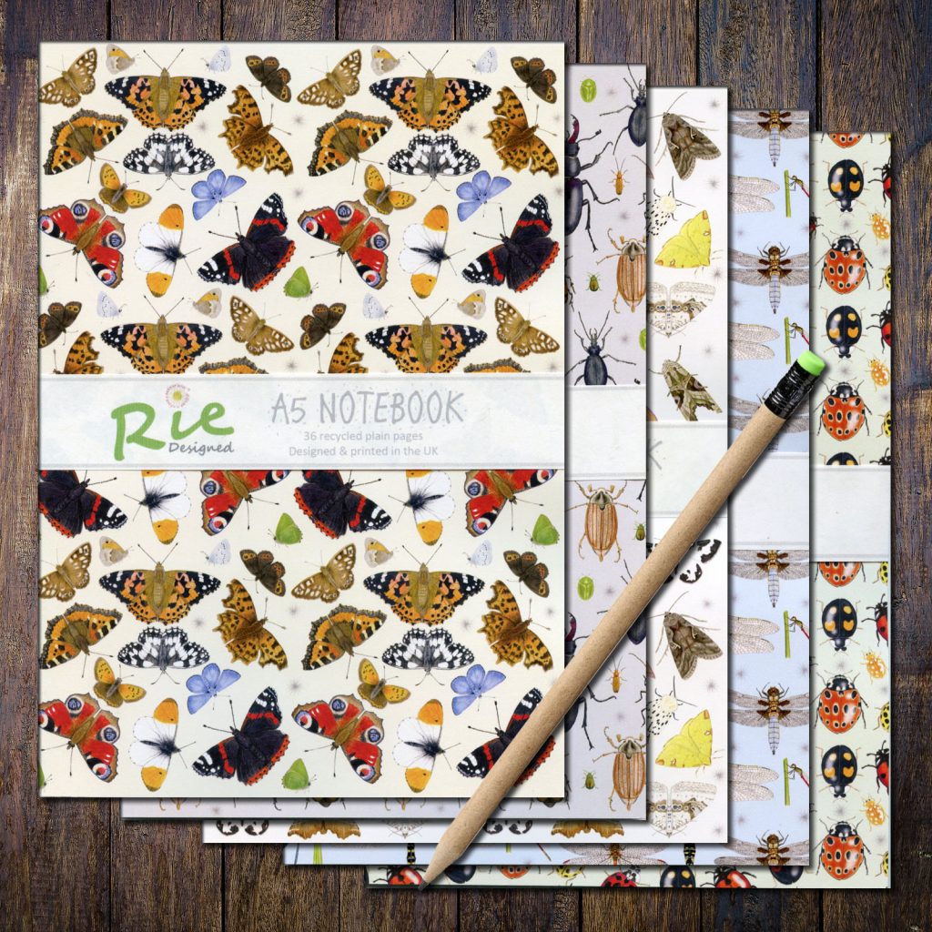 Butterflies A5 Plain Paper Recycled Notebook
