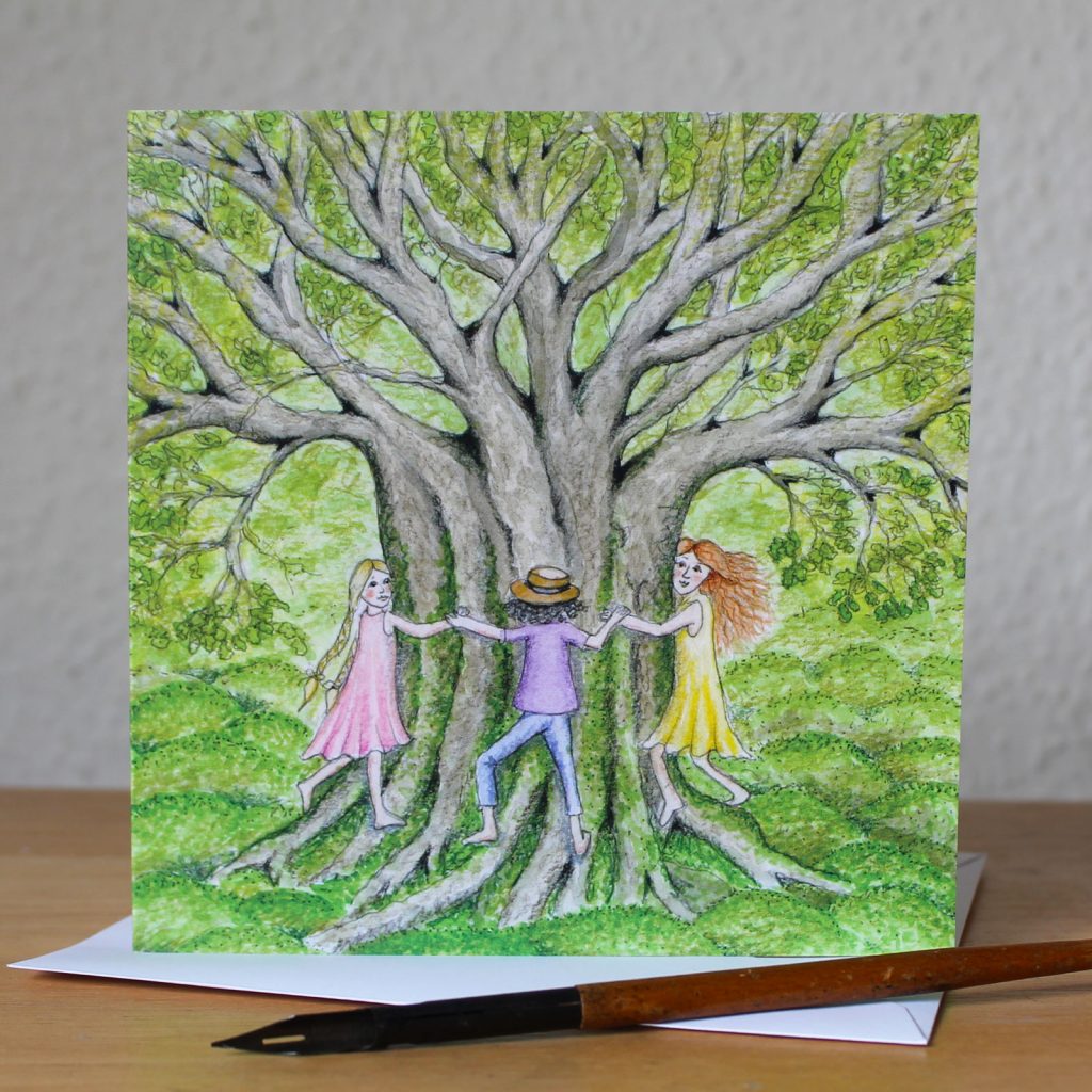Tree of Life Blank Square Greetings Card
