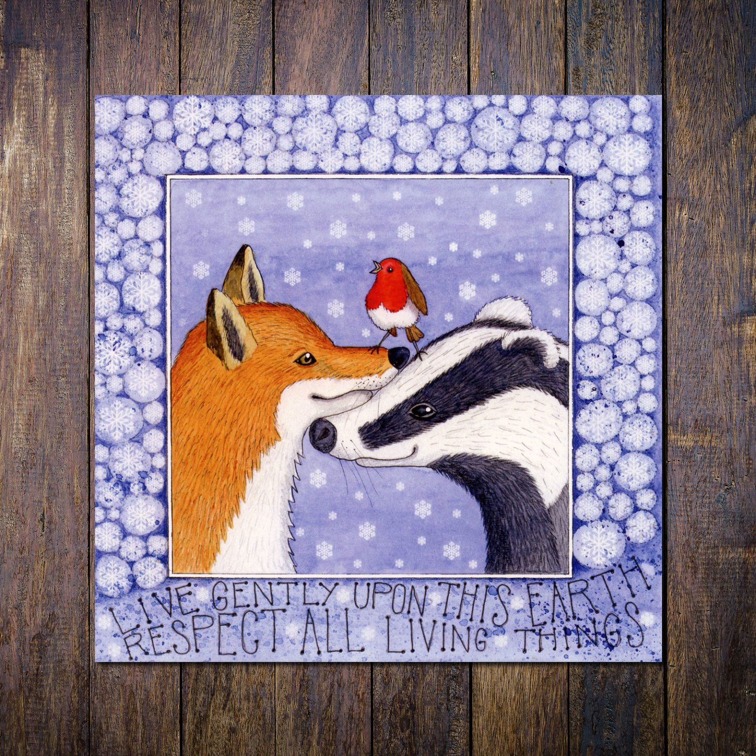 Badger, Fox & Robin Christmas Card – Rie Designed