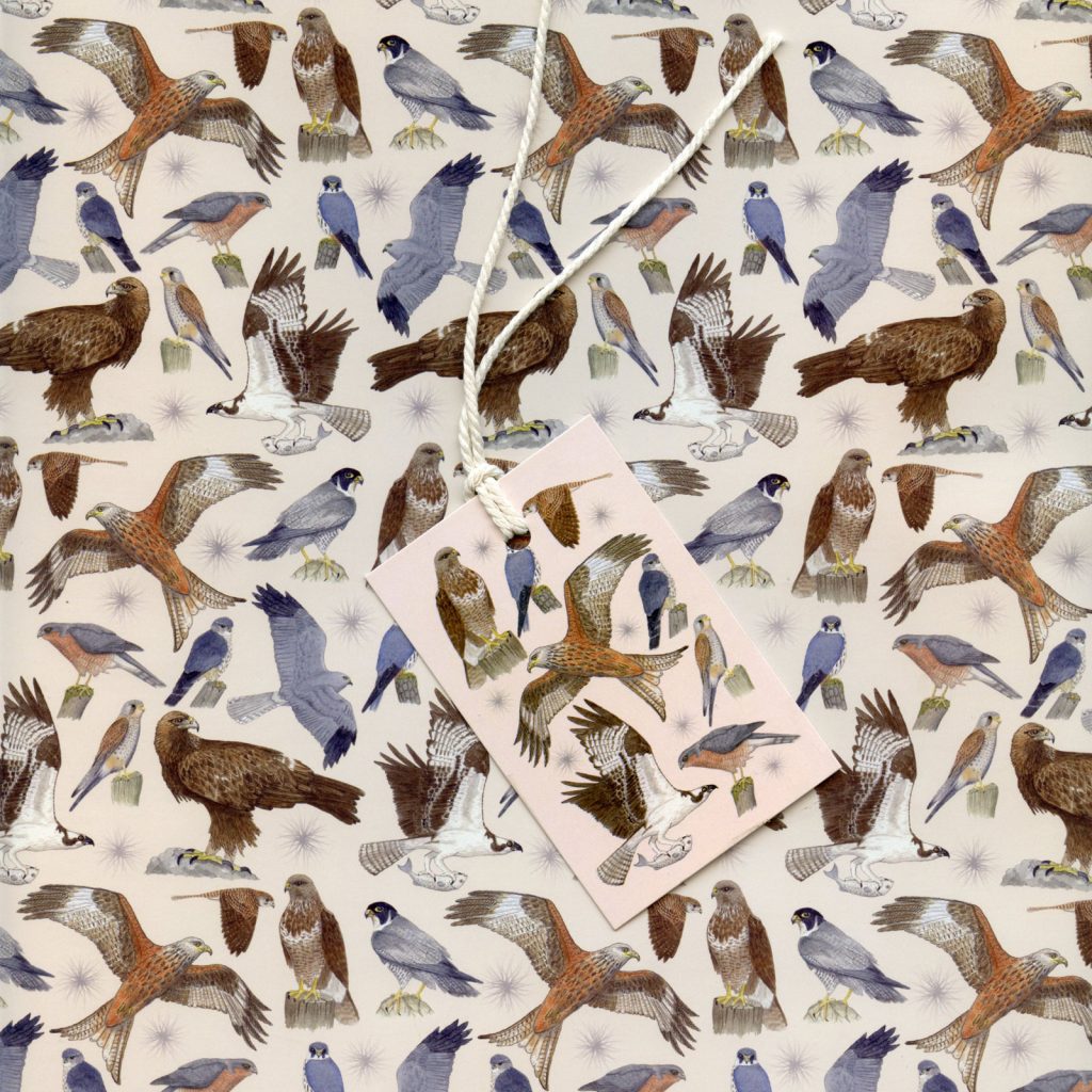 British Garden Birds Gift Wrap, Bird Quality Wrapping Paper with gift tags