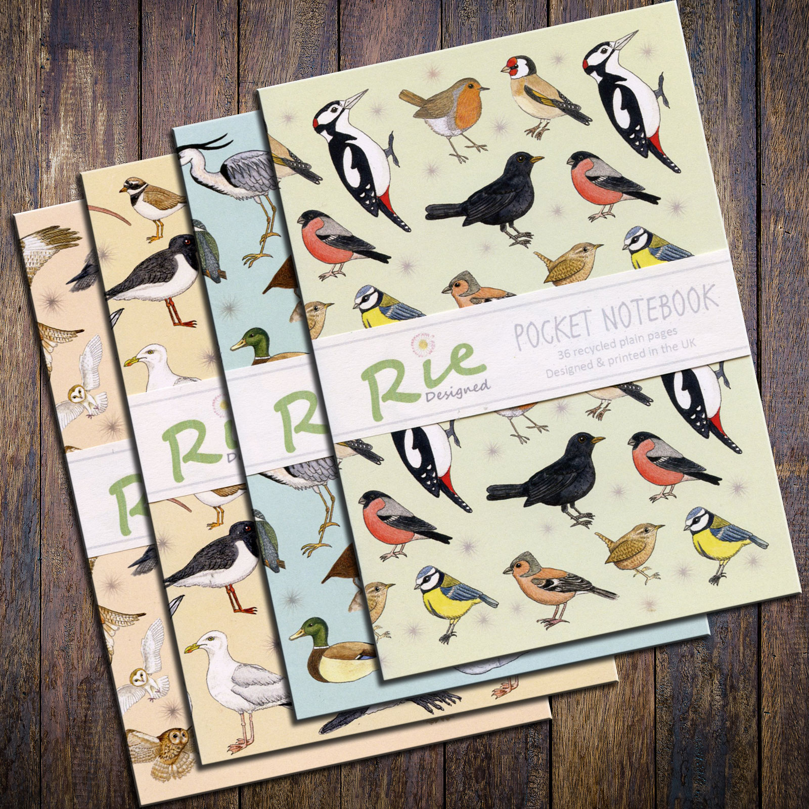 Birds A6 Plain Paper Recycled Notebooks