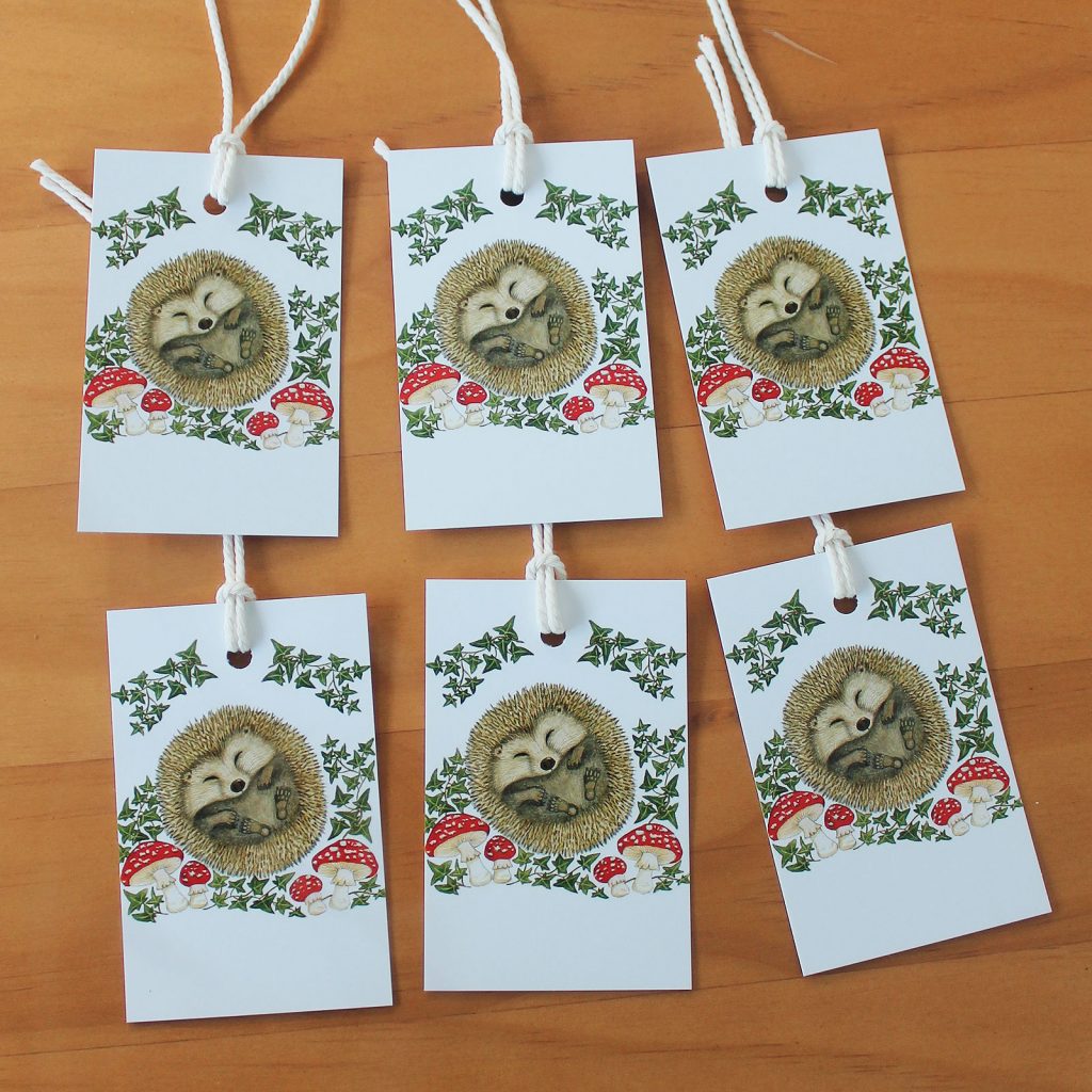 Christmas Hedgehog Gift Wrap, Wrapping Paper & Tags