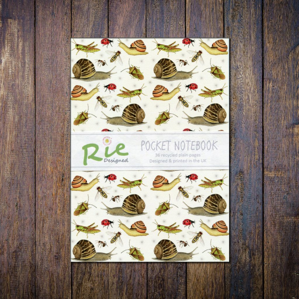 Minibeasts A6 Plain Paper Recycled Notebook