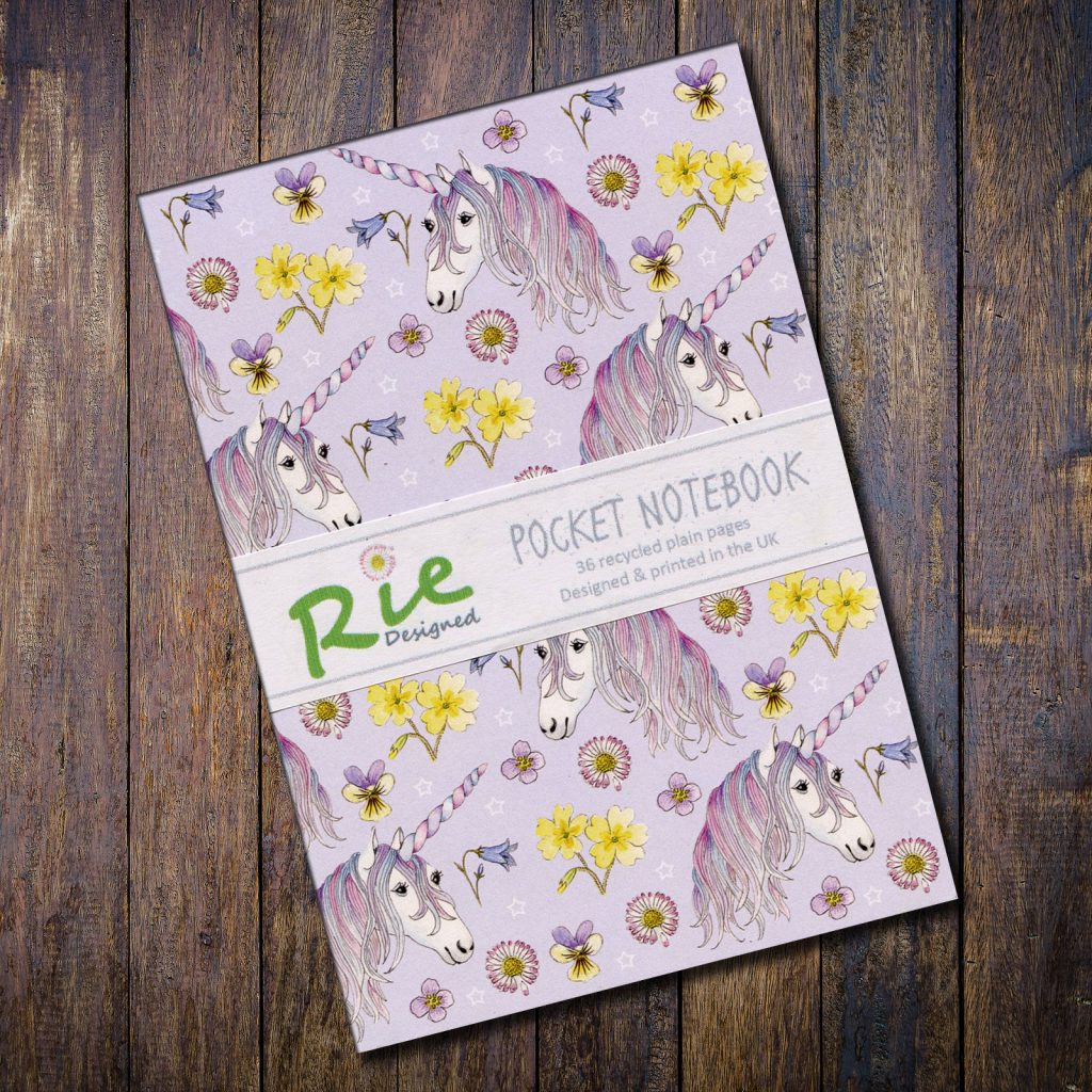 Unicorn A6 Plain Paper Recycled Notebook
