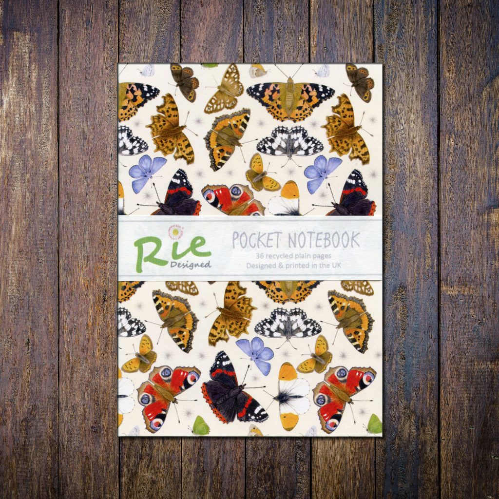 British Butterflies A6 Plain Paper Recycled Notebook – Rie Designed