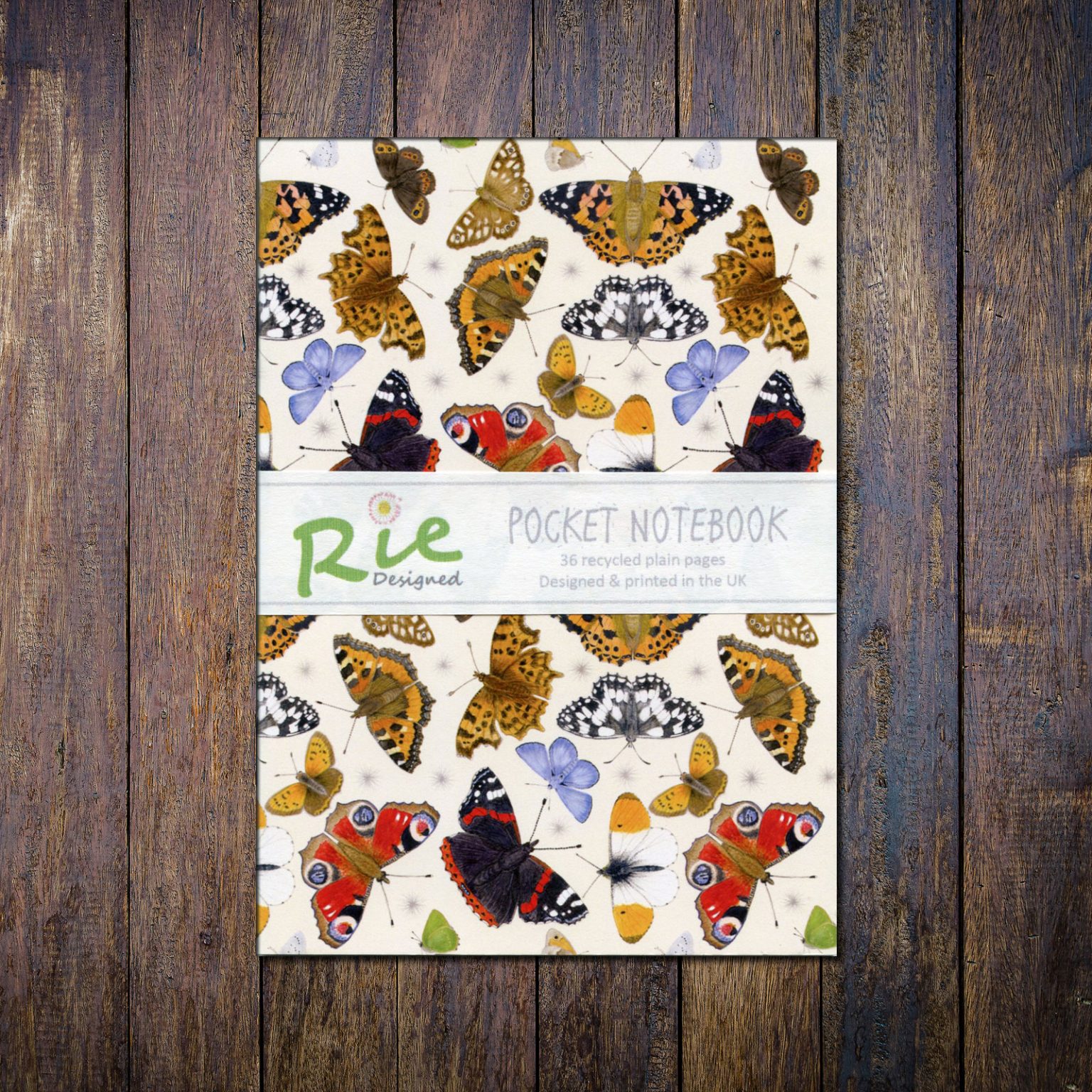British Butterflies A6 Plain Paper Recycled Notebook – Rie Designed