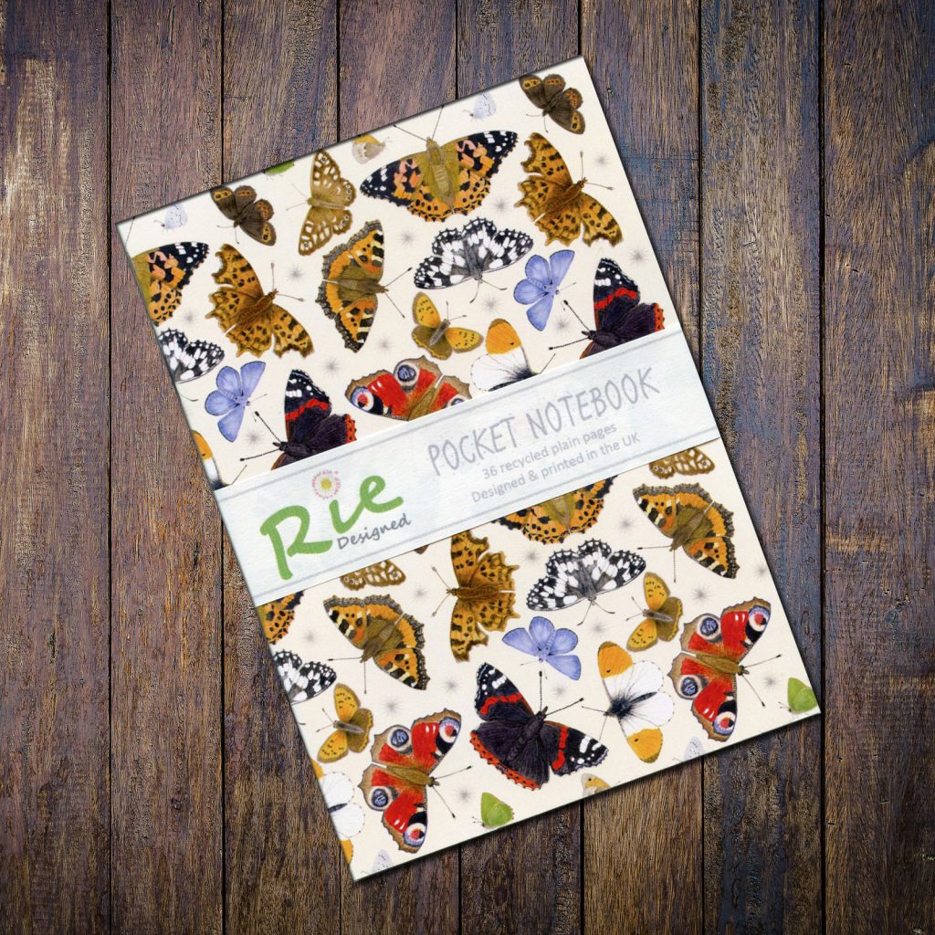 British Butterflies A6 Plain Paper Recycled Notebook – Rie Designed