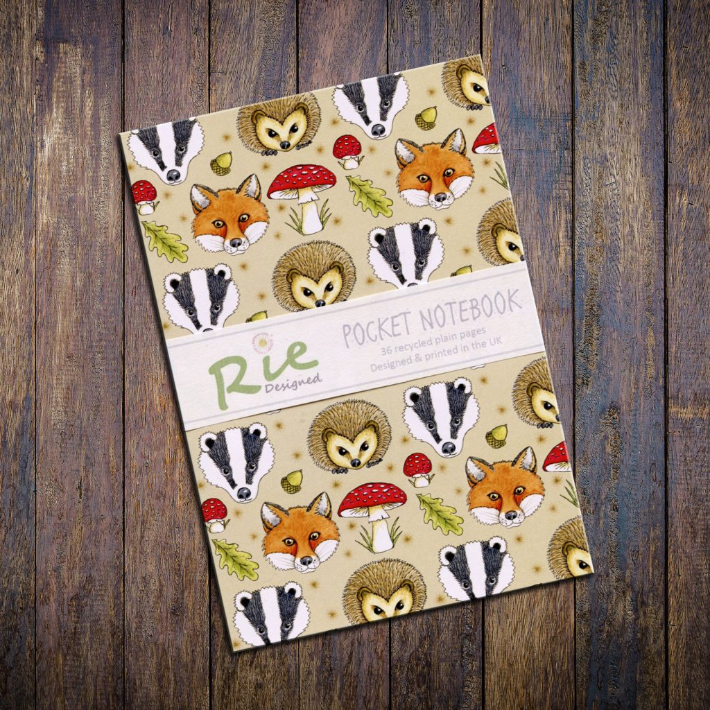 Woodland Animals A6 Plain Paper Recycled Notebooks