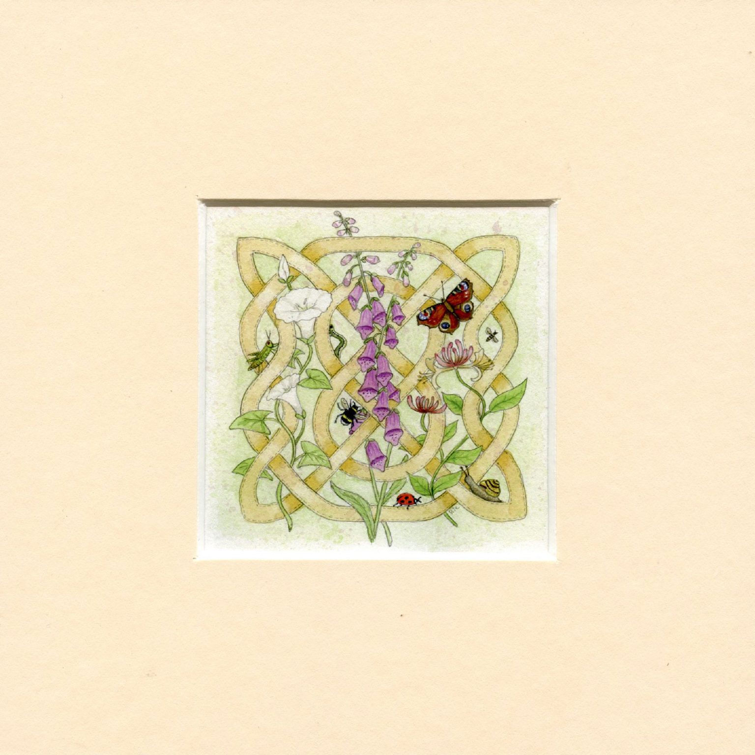 Celtic Flora Hedgerow Mounted Mini Giclée Print