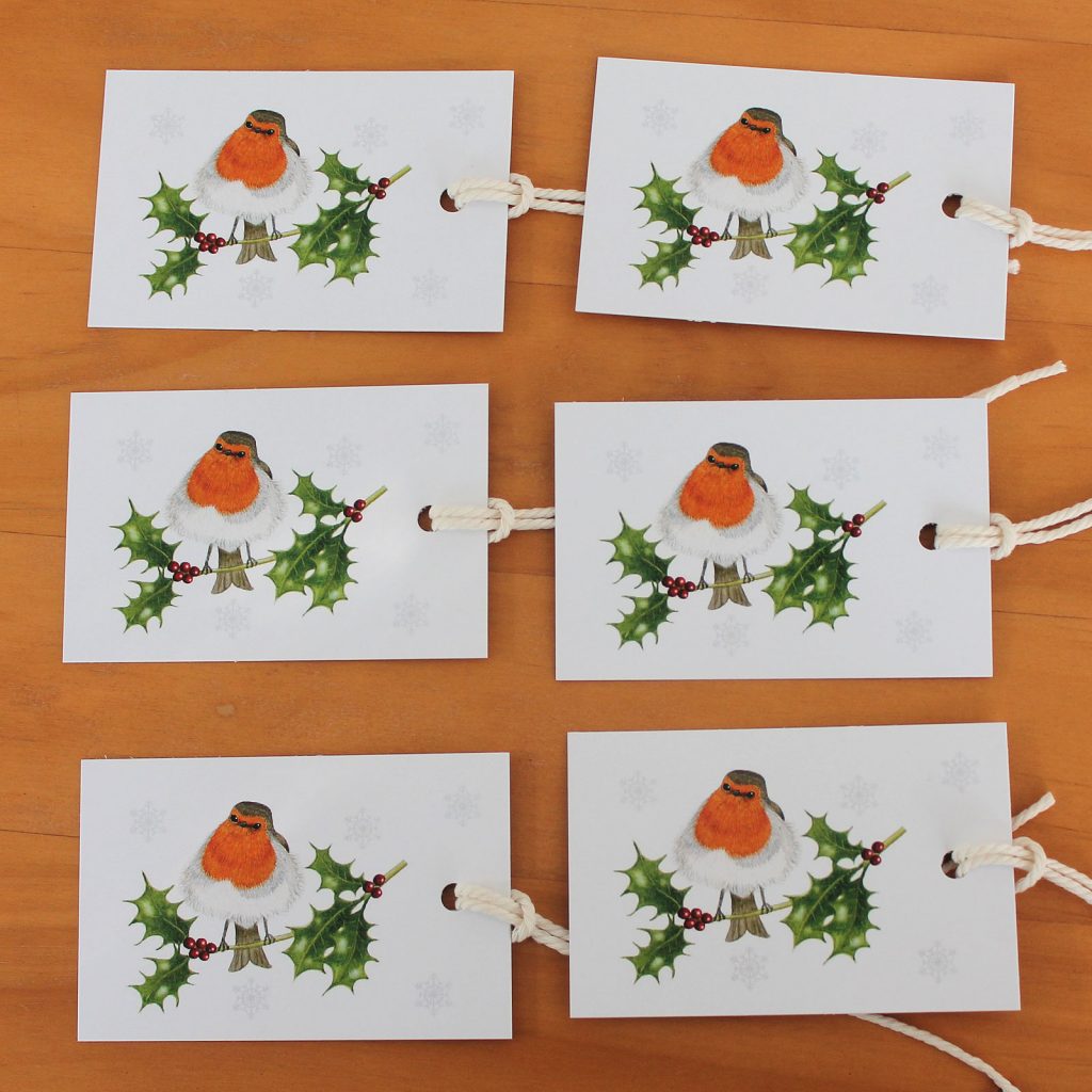 Christmas Snowy Robin Gift Wrap and Tags – Rie Designed