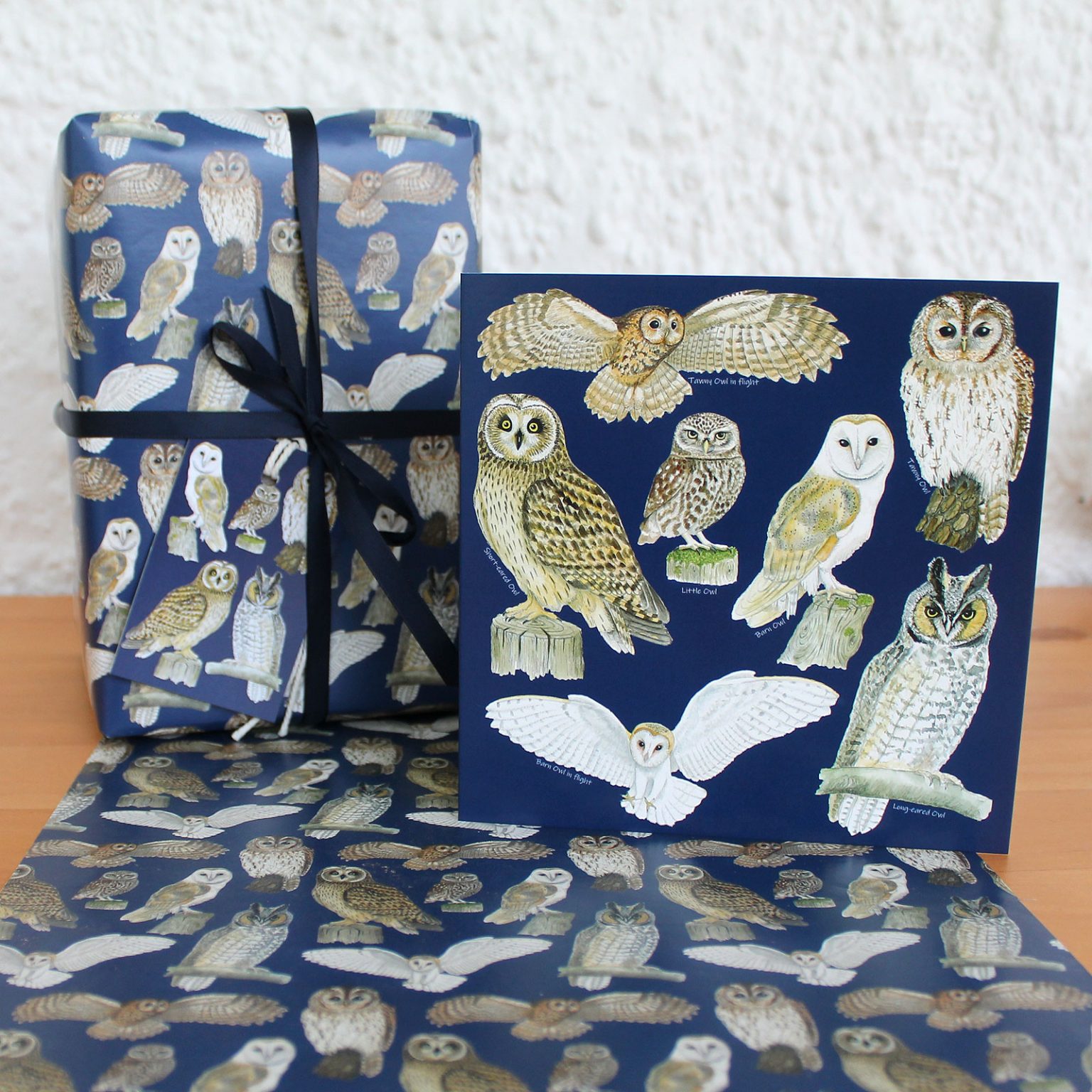 British Owls Gift Wrap, Quality Bird Wrapping Paper