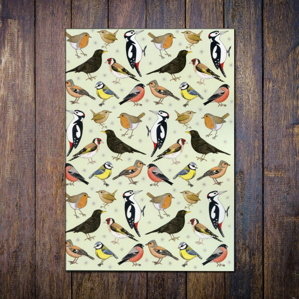 Garden Birds A5 Plain Paper Recycled Notebook