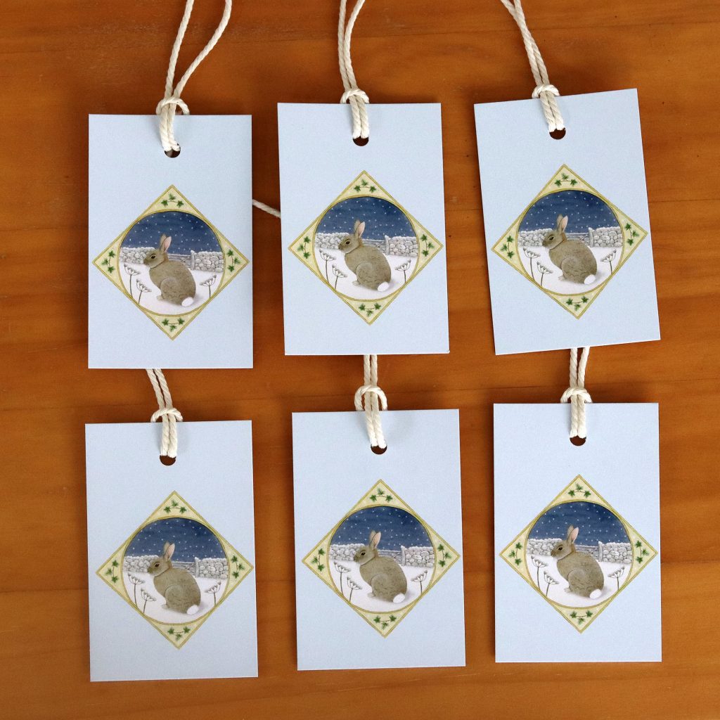 Winter Rabbit Gift Wrap and Tags – Rie Designed